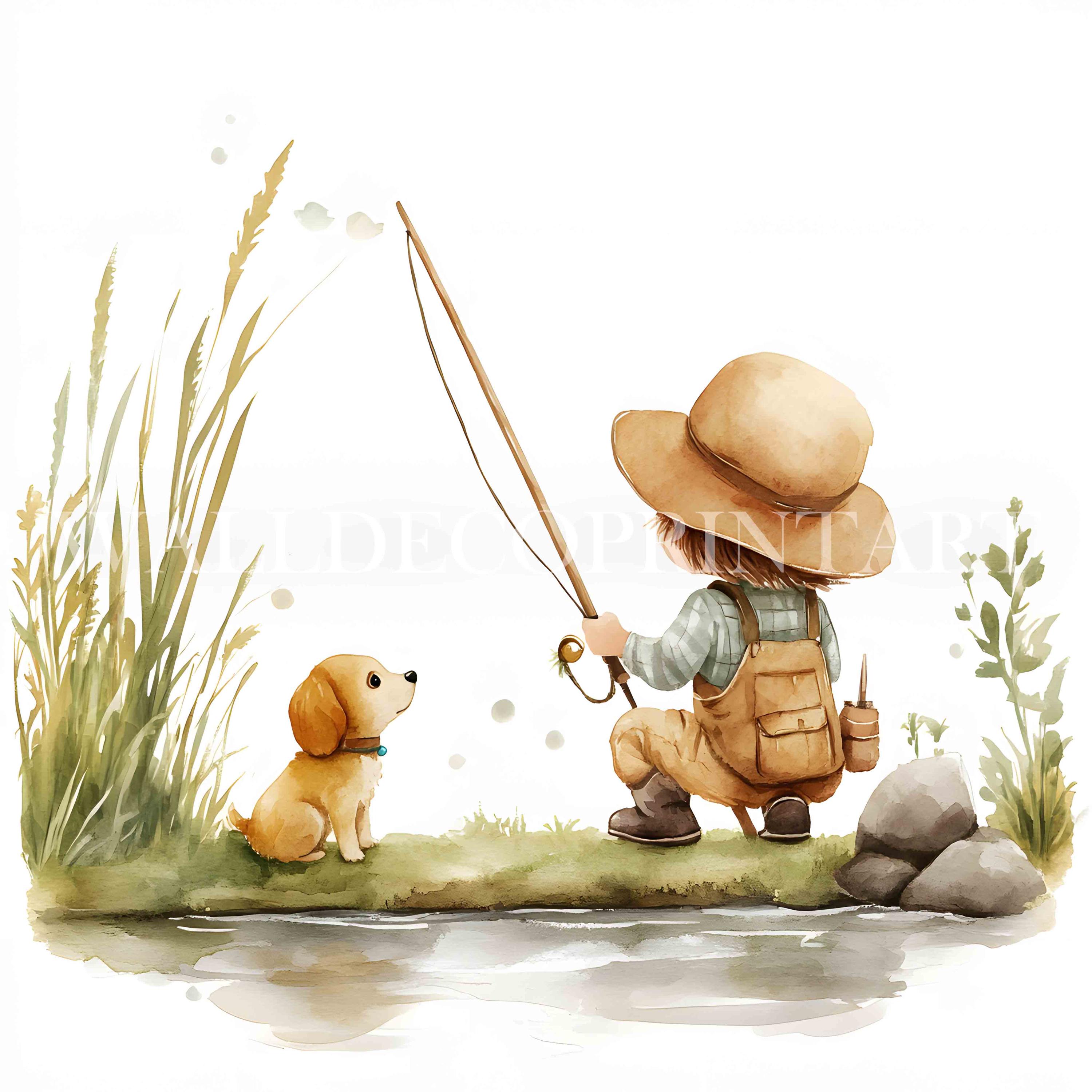 11 Little Fisherman Clipart - High Quality JPG - Digital Download ...
