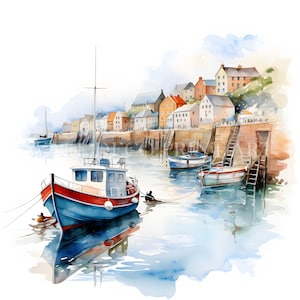 Watercolor British Harbour Clipart Bundle - 10 High Quality Jpgs ...