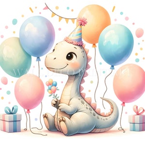 Cute Birthday DINOSAURS Clipart Bundle - 15 High Quality JPG - Digital ...