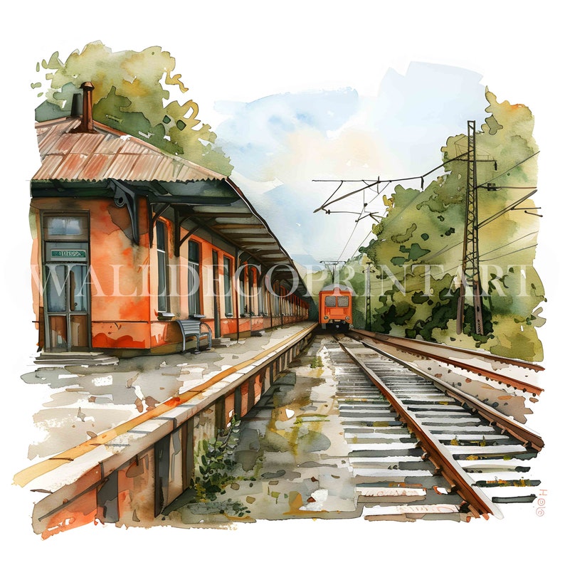 11 Train Station Clipart - High Quality JPG - Digital Download ...