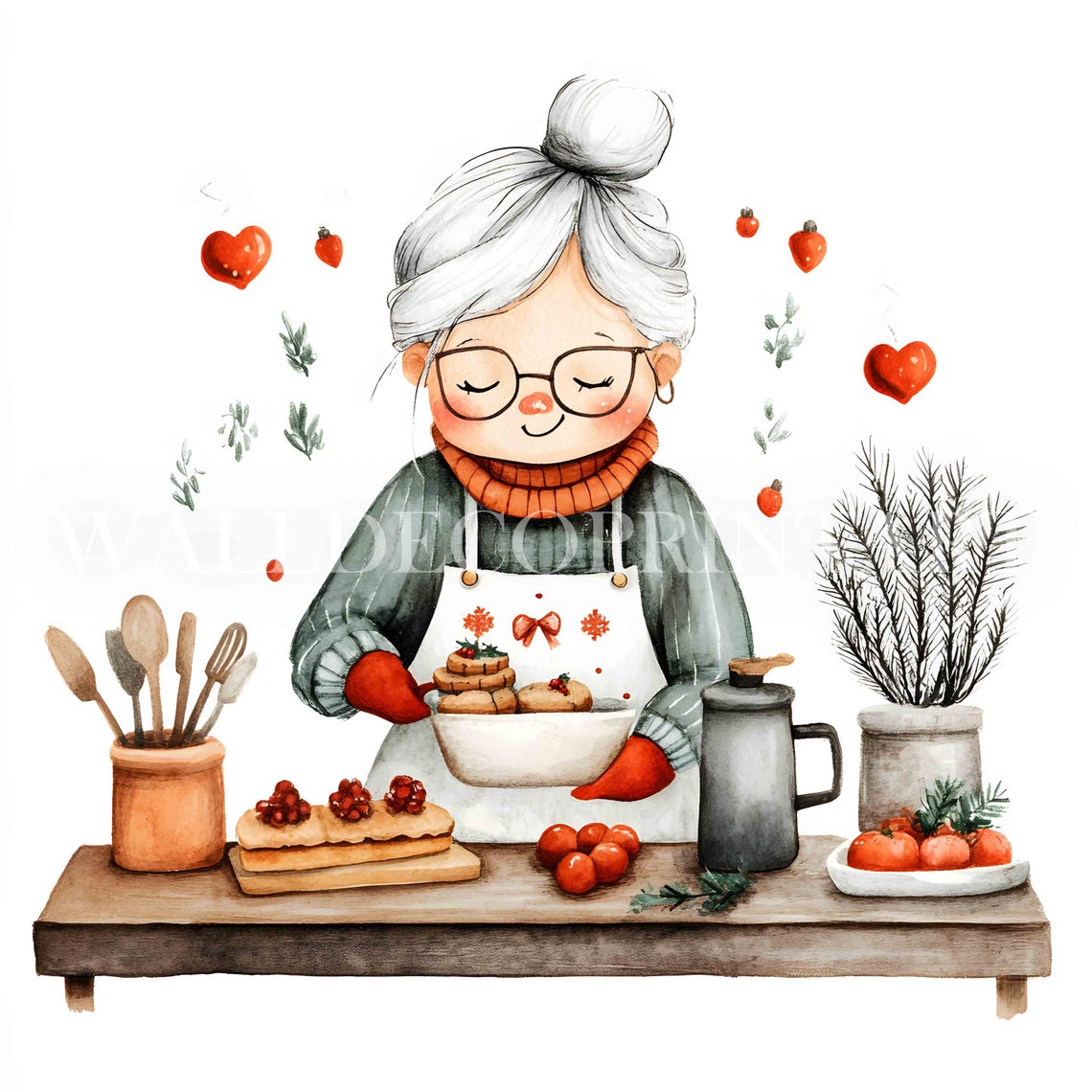 10 Baking Grandma Clipart - High Quality Jpgs - Digital Downloads ...