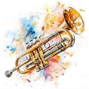 10 Modern Trumpet Clipart Bundle - High Quality Images - Digital ...
