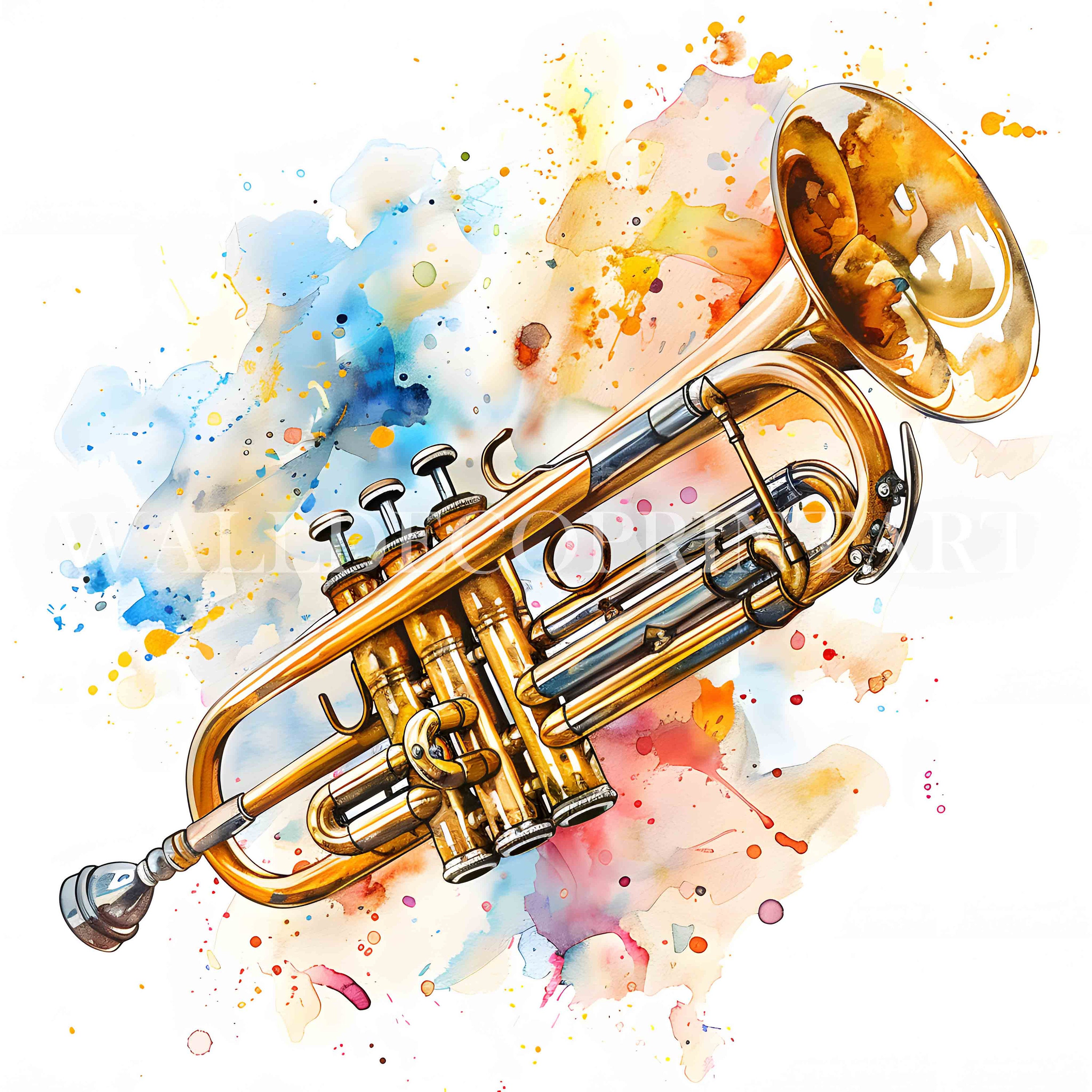 10 Modern Trumpet Clipart Bundle - High Quality Images - Digital ...