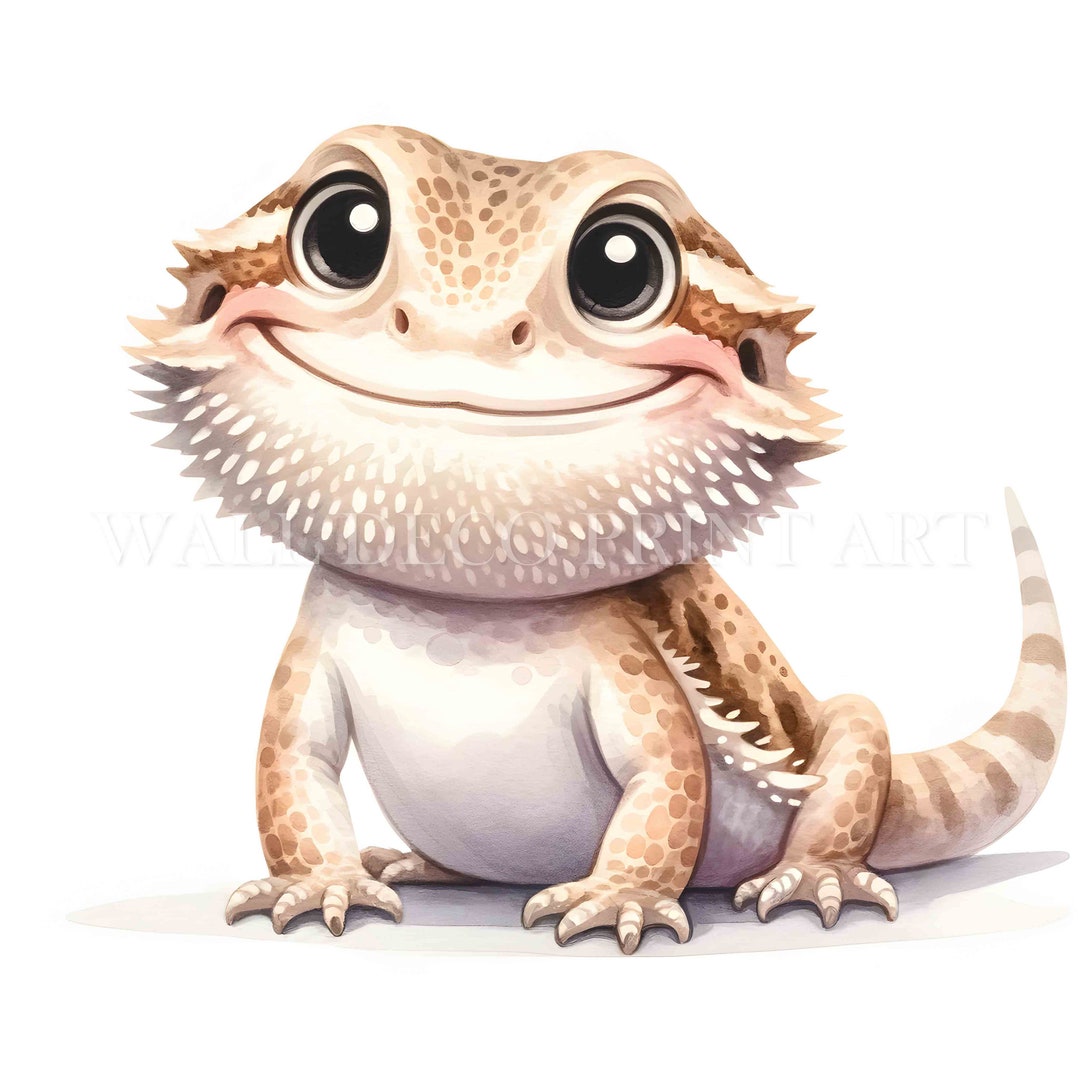 Soft Sketch Bearded Dragon Clipart Bundle - 7 High Quality JPG ...