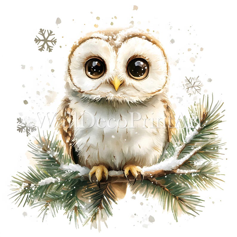 10 Cute Christmas Owl Clipart Bundle - High Quality JPG - Digital ...