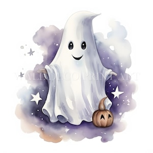 Cute Ghost Clipart Bundle - 10 High Quality Jpgs - Digital Downloads ...