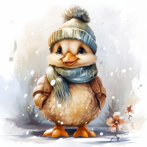 Cute Winter Duck Clipart Bundle - 10 High Quality Jpgs - Digital ...