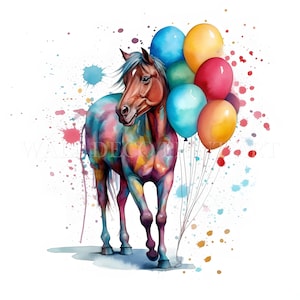 Birthday HORSES Clipart Bundle - 10 High Quality Jpgs - Digital ...