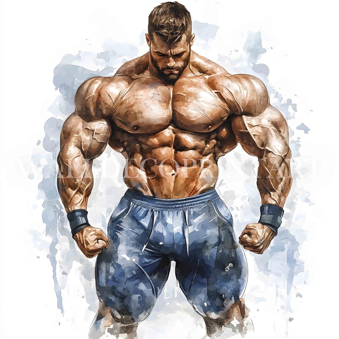 10 Bodybuilders Clipart - High Quality Jpgs - Digital Downloads ...