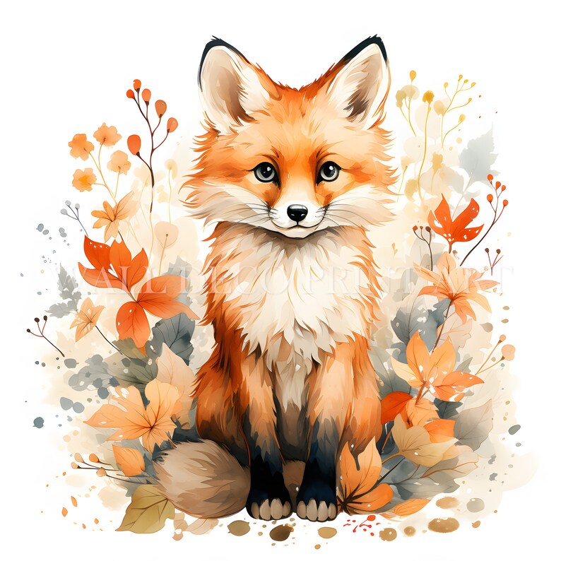 Cute Little Fox Clipart Bundle 9 High Quality JPG Digital - Etsy