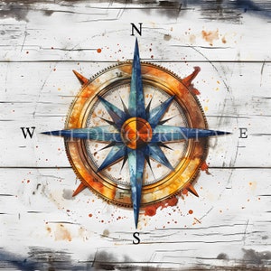 Colorful Compass Clipart Bundle 12 High Quality Jpgs Digital Downloads ...