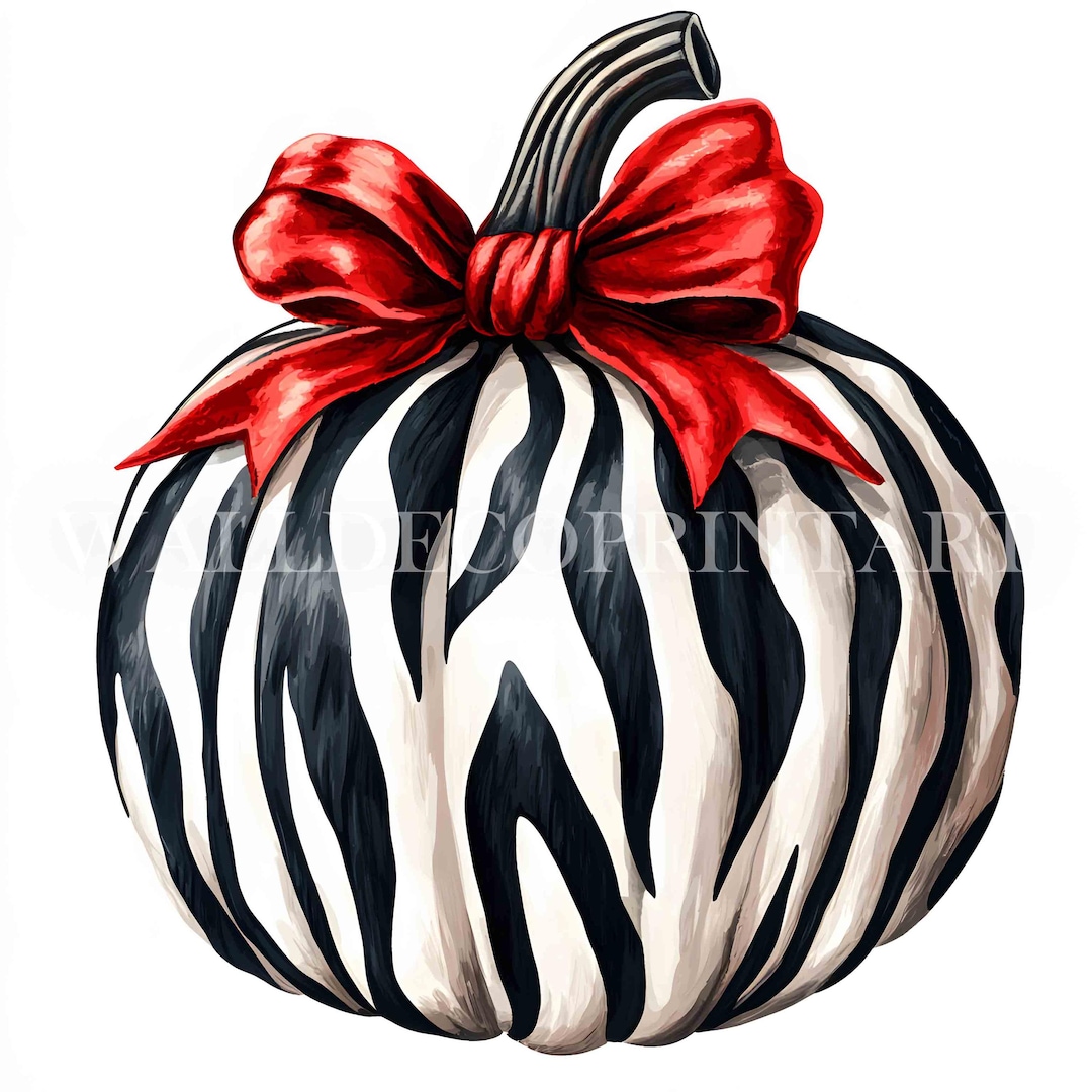 10 Cute Zebra Pumpkin Clipart Bundle - High Quality Jpgs - Digital ...