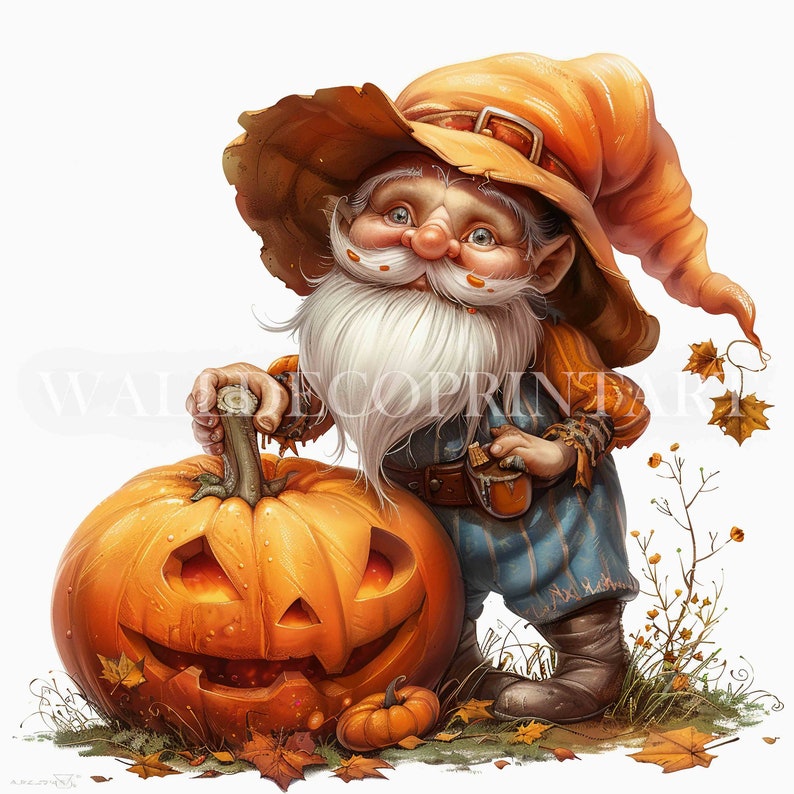 17 Cute Halloween Gnome Clipart Bundle - High Quality Images - Digital ...
