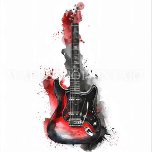 10 Colorful Electric Guitar Clipart Bundle - High Quality Pngs ...