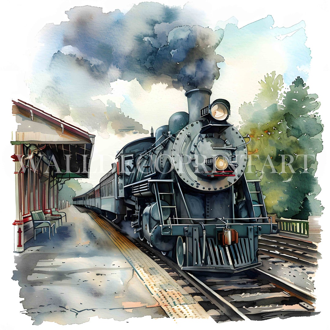 11 Train Station Clipart - High Quality JPG - Digital Download ...