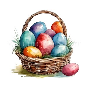 Easter Baskets Clipart Bundle SET 1 - 10 High Quality JPG - Digital ...