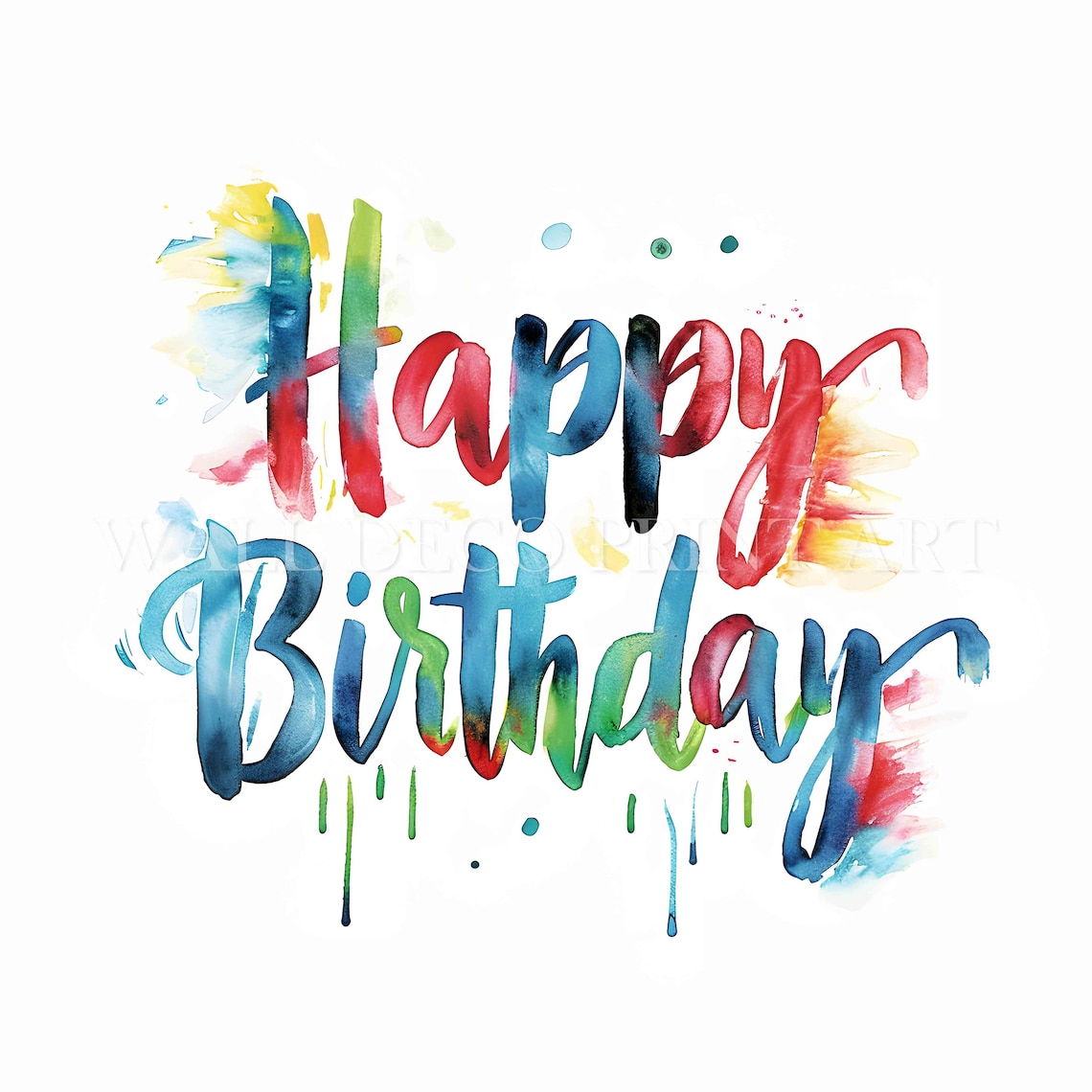 Buntes alles Gute zum Geburtstag Clipart Bundle - 10 hochwertige PNG ...