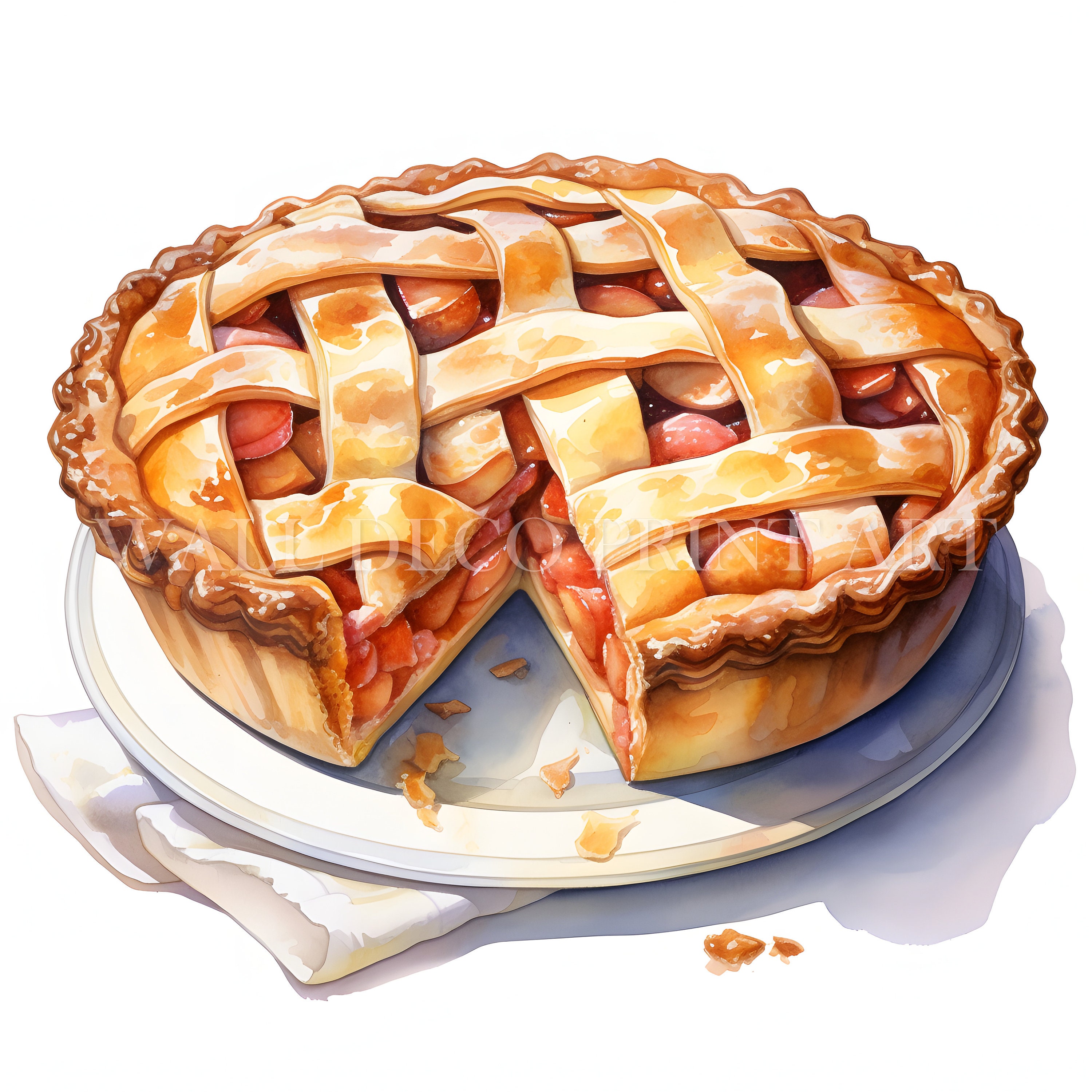 Beautiful Apple Pie Clipart Bundle - 10 High Quality Jpgs - Digital ...