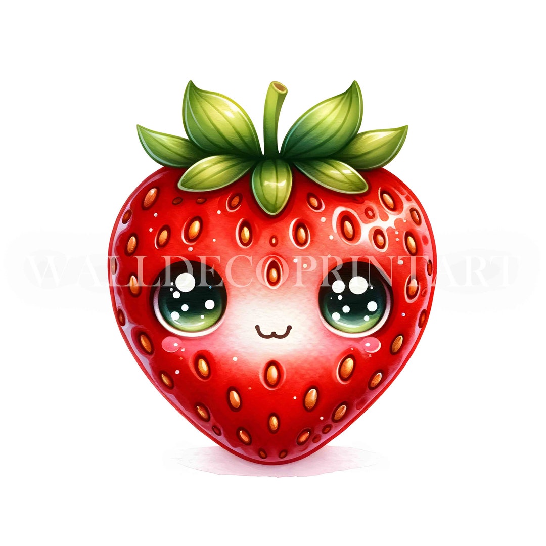 Funny Strawberry Clipart Bundle - 9 High Quality Jpgs - Digital ...