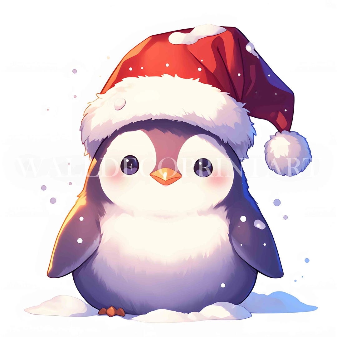 10 Cute Christmas Penguin Clipart Bundle - High Quality Jpgs - Digital ...