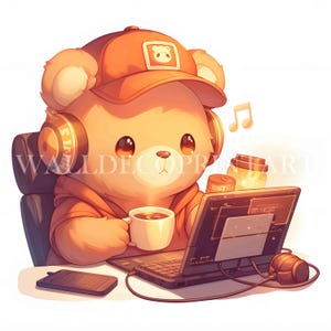 12 Fluffy Teddy Bear Programmer Clipart Bundle - High Quality JPG ...