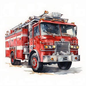 Brave Fire Truck Clipart Bundle - 10 High Quality Jpgs - Digital ...