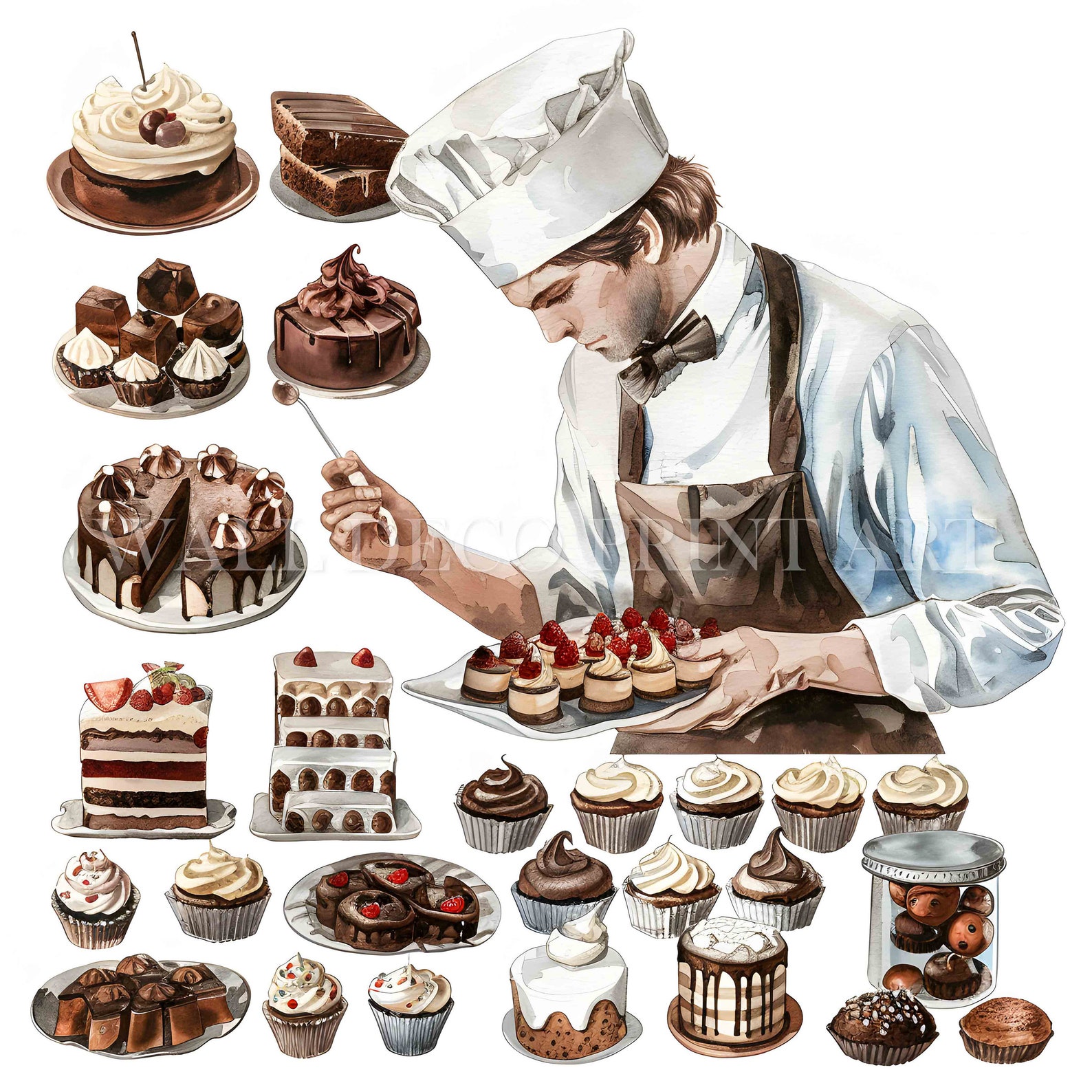 10 Confectioner Portrait Clipart - High Quality Jpgs - Digital ...