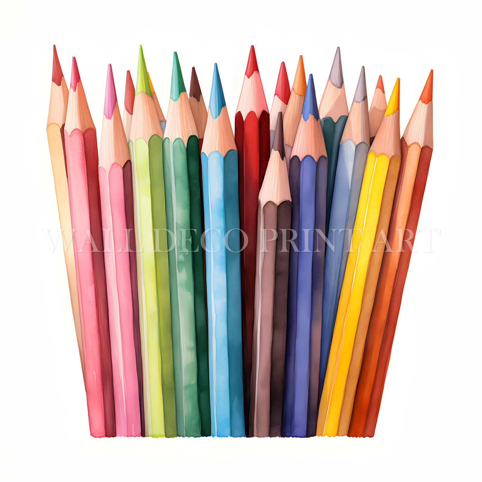Colorful Pencils Clipart - 10 High Quality Jpgs - Digital Downloads ...