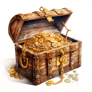 Watercolor Treasure Clipart Bundle - 11 High Quality Jpgs - Digital ...