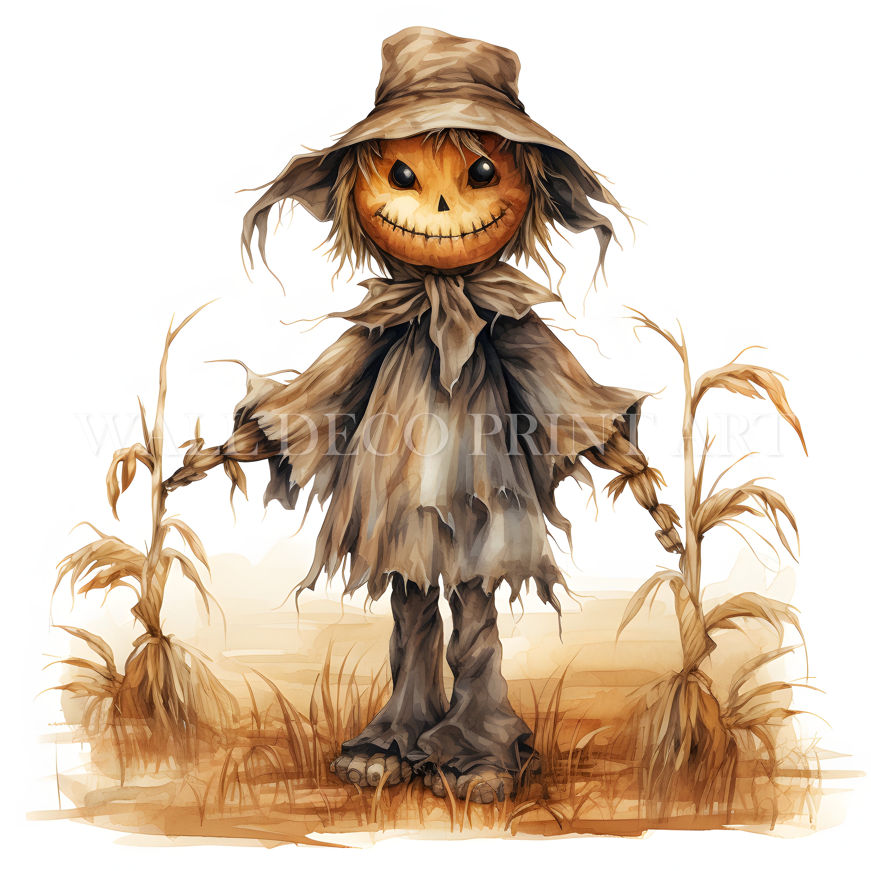 Halloween Scarecrow Clipart Bundle 10 High Quality Jpgs - Etsy