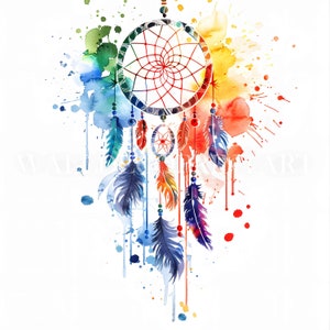 Rainbow Dream Catcher Clipart Bundle - 10 High Quality JPG - Digital ...