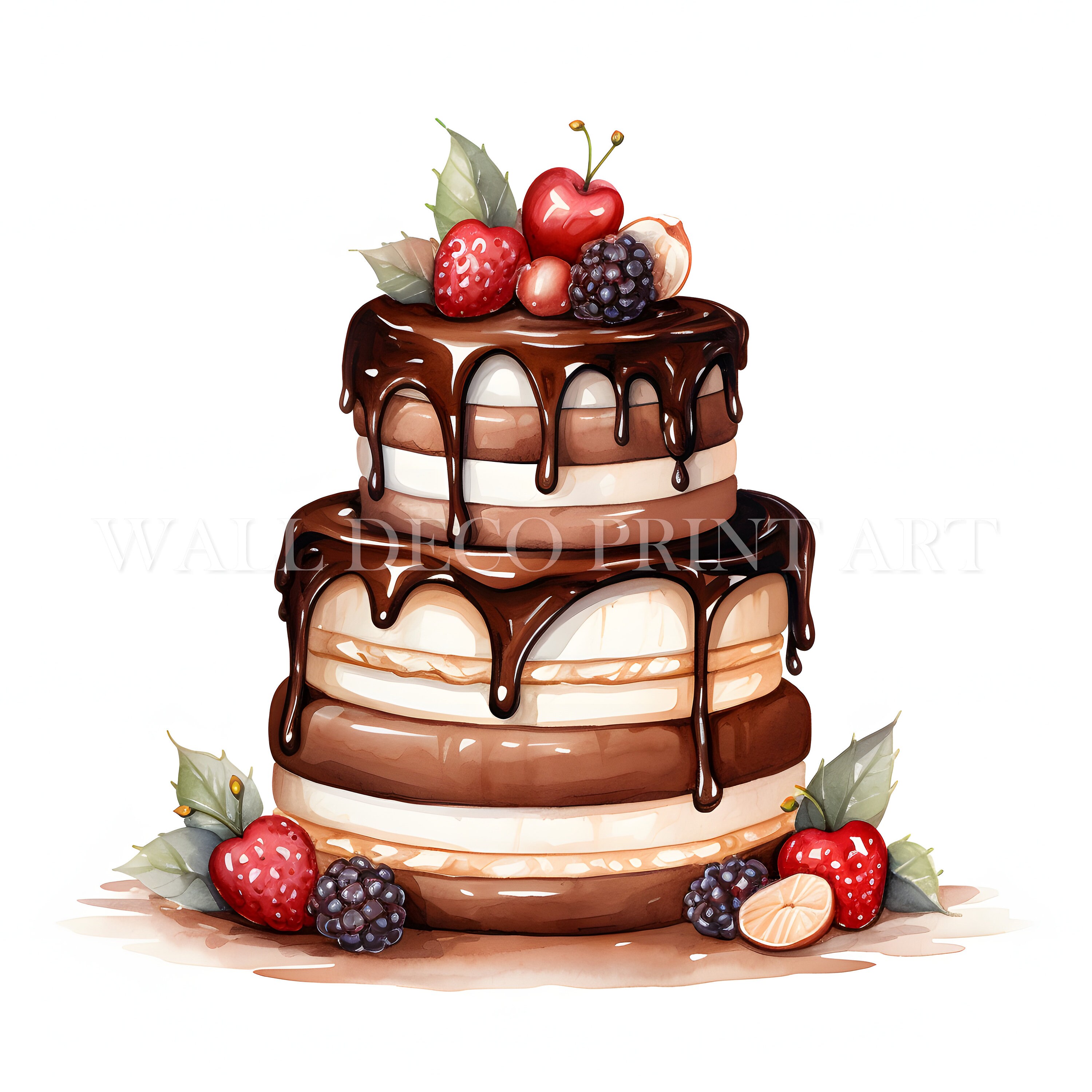 Chocolate Cakes Clipart Bundle - 10 High Quality Jpgs - Digital ...