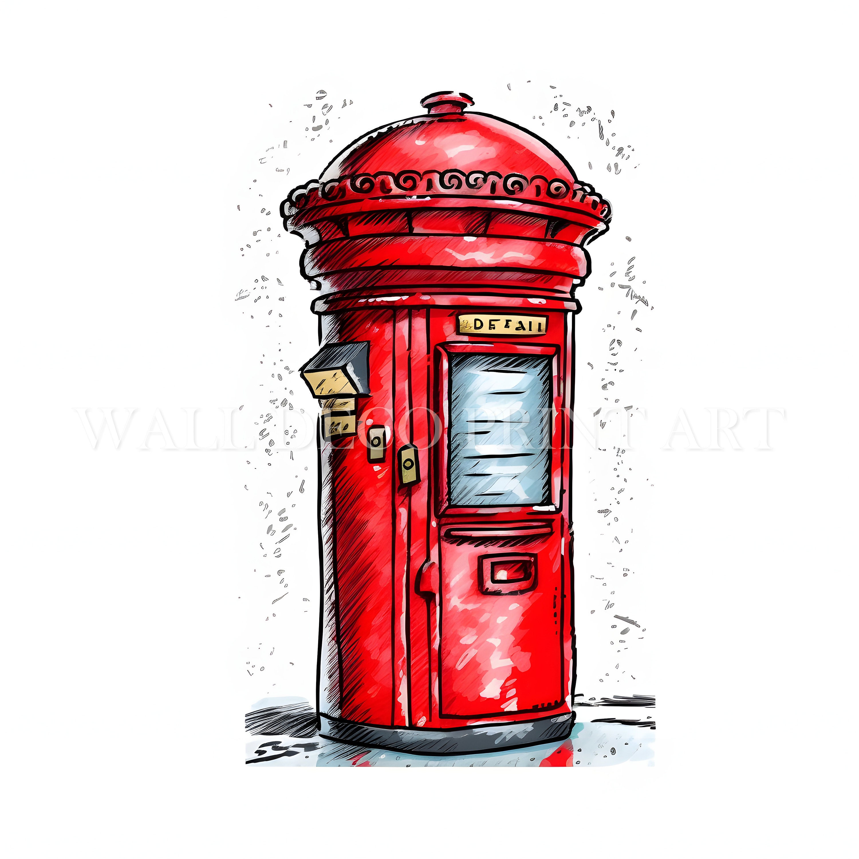 London Post Box Clipart Bundle - 11 High Quality Jpgs - Digital ...