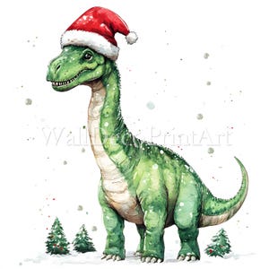 12 Christmas Brachiosaurus Dinosaur Clipart Bundle - High Quality JPG ...