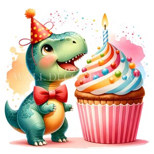 Cute Birthday DINOSAURS Clipart Bundle - 15 High Quality JPG - Digital ...