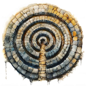 Watercolor Labyrinth Clipart Bundle - 10 High Quality Jpgs - Digital ...