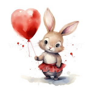Cute Valentine Rabbit Clipart Bundle - 11 High Quality JPG - Digital ...