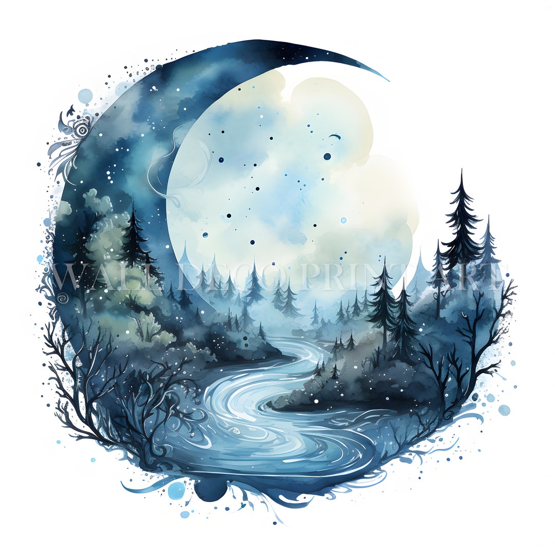 Beautiful Full Moon Clipart Bundle - 10 High Quality Jpgs - Digital ...