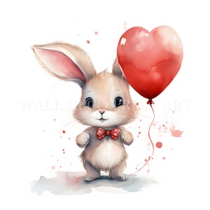 Cute Valentine Rabbit Clipart Bundle - 11 High Quality JPG - Digital ...