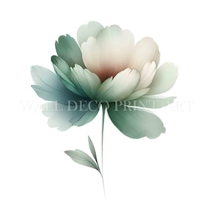 Green Simple Flowers Clipart Bundle - 12 High Quality JPG - Digital ...