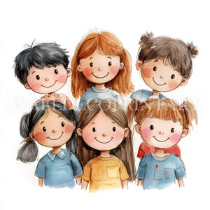 10 Happy Childrens Clipart Bundle - High Quality Jpgs - Digital ...
