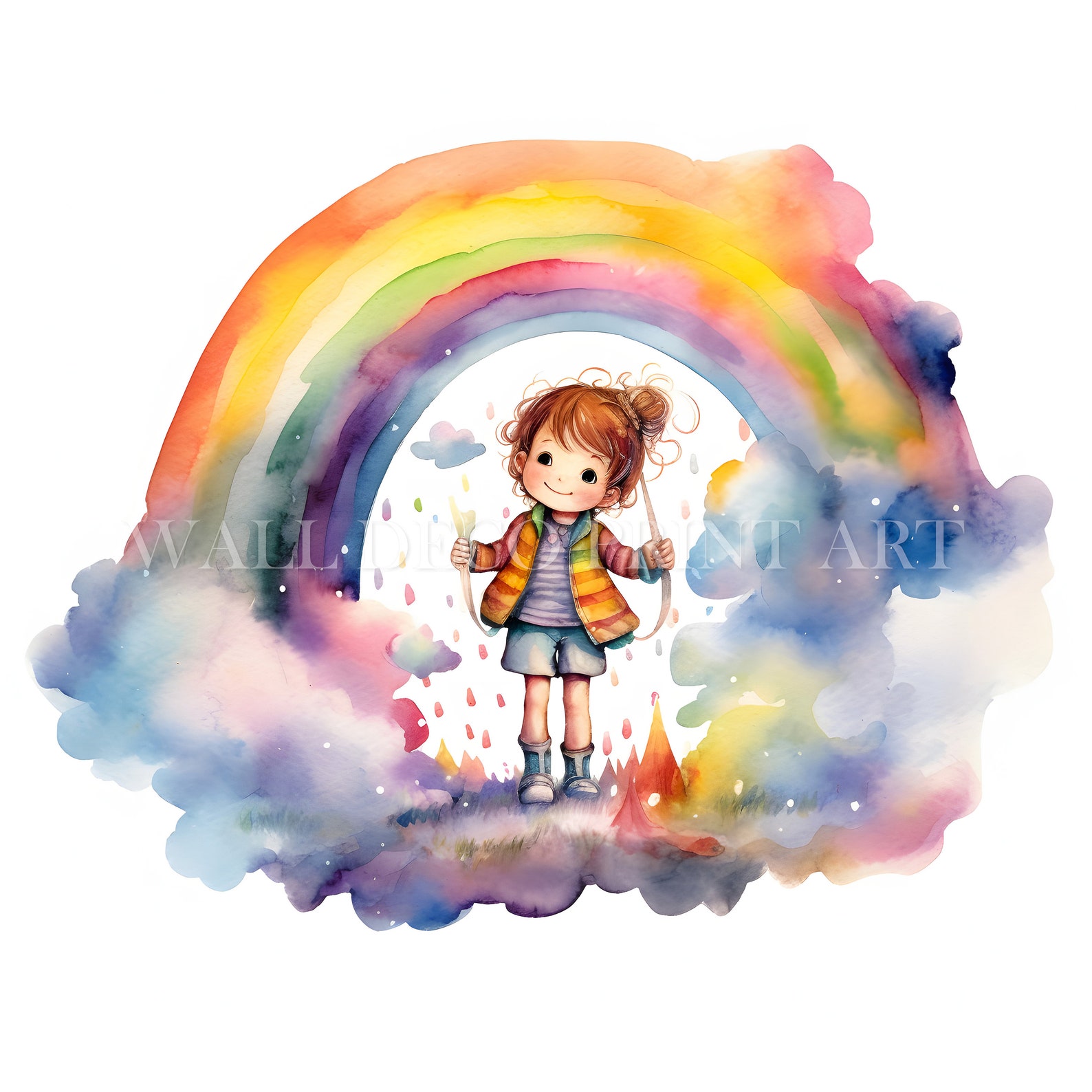Colorful Rainbows Clipart 1 PNG & 10 High Quality Jpgs Digital ...