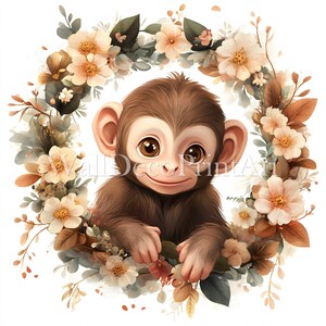 Cute Monkey Clipart Bundle - 10 High Quality JPG - Digital Download ...