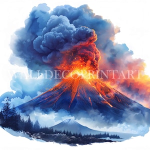 11 Active Volcano Clipart - High Quality Jpgs - Digital Downloads ...