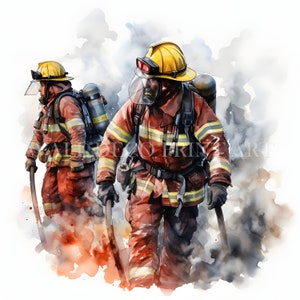 Brave Firefighters Clipart Bundle - 11 High Quality Jpgs - Digital ...