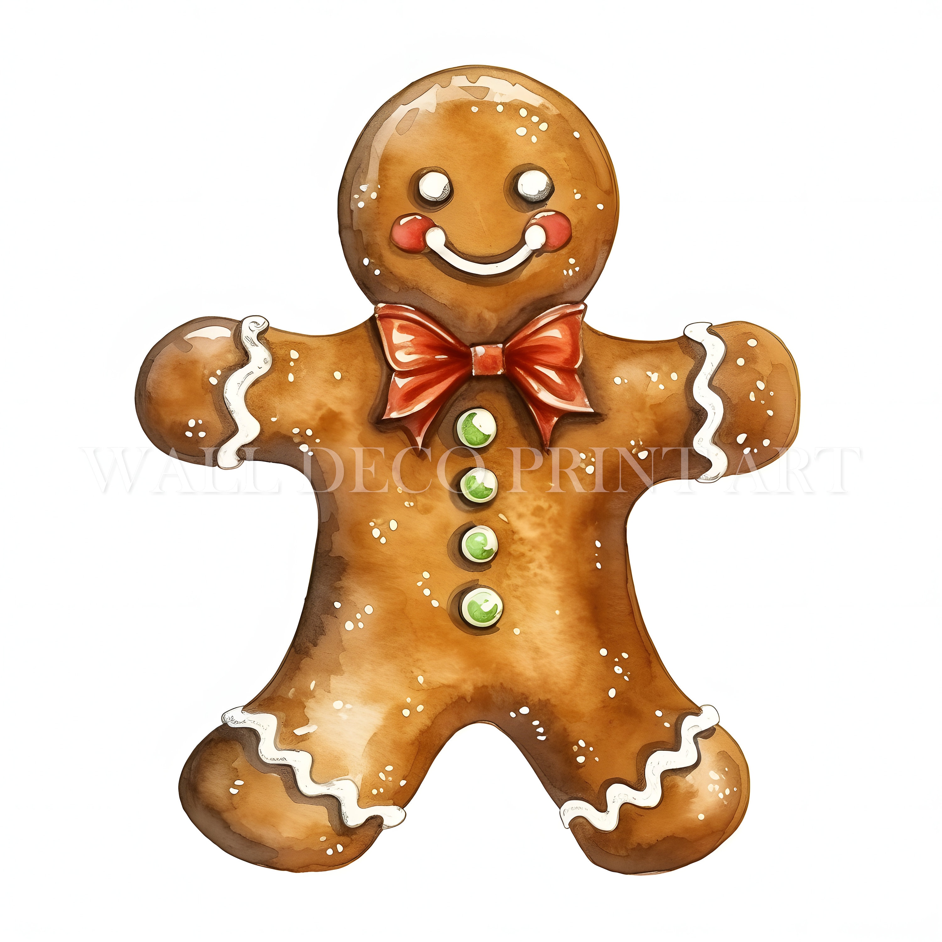 Cute Gingerbread Man Clipart Bundle 12 High Quality JPGS - Etsy