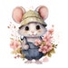 Cute Spring Flower Mouse Clipart Bundle - 10 High Quality JPG - Digital ...