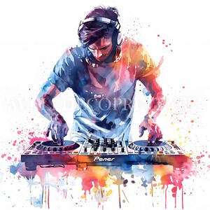 12 Jamming DJ Clipart - PNG Transparent High Quality - Digital Download ...