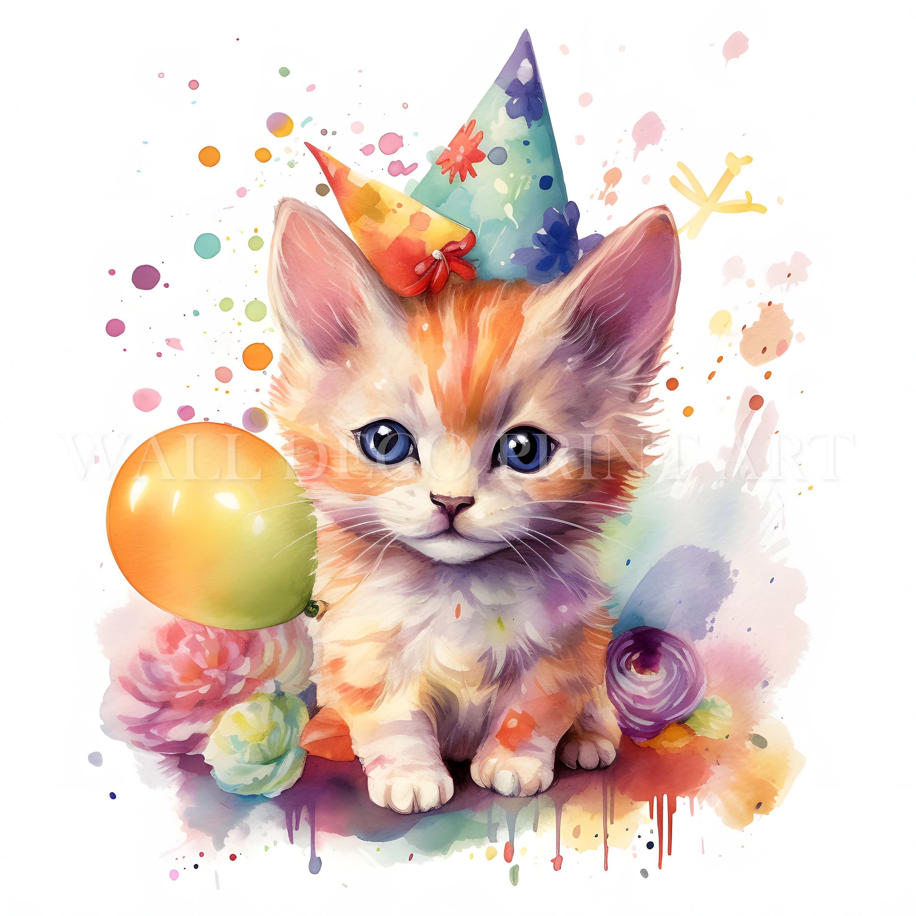 Birthday KITTENS Clipart Bundle 15 High Quality Jpgs - Etsy