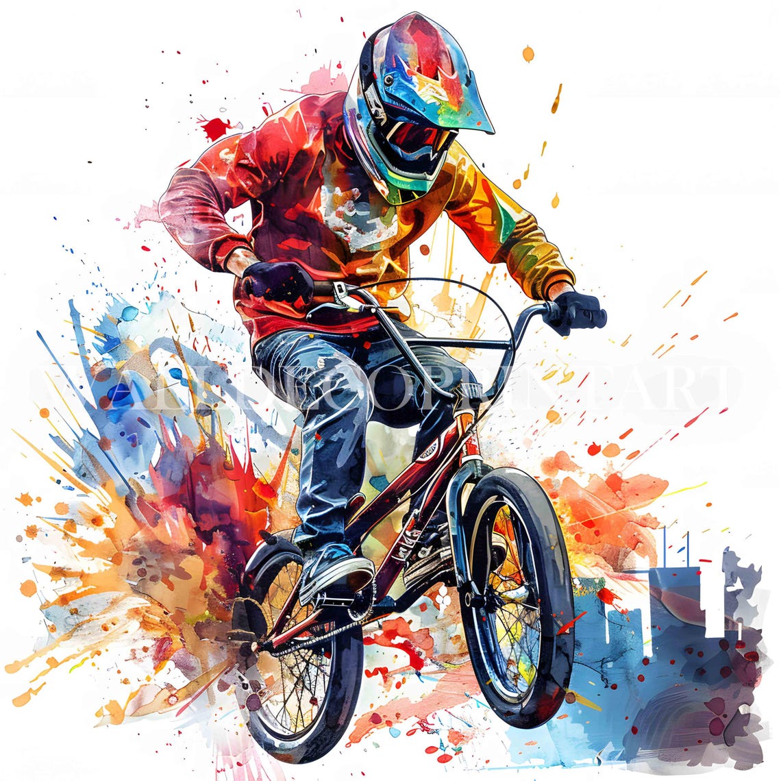 10 BMX Riders Clipart - High Quality Jpgs - Digital Downloads ...